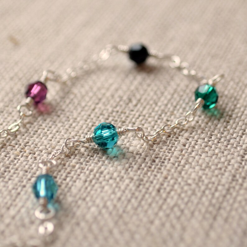 Dainty Crystal Bracelet: Sterling Silver Peacock Jewelry - Etsy