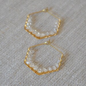 Crystal Quartz Hoop Earrings Wire Wrapped Crystal Hoops Raw - Etsy
