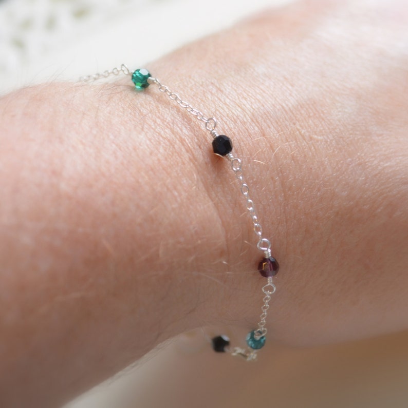 Dainty Crystal Bracelet: Sterling Silver Peacock Jewelry - Etsy