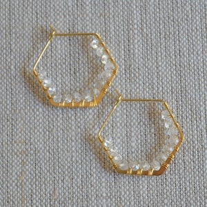 Crystal Quartz Hoop Earrings Wire Wrapped Crystal Hoops Raw - Etsy