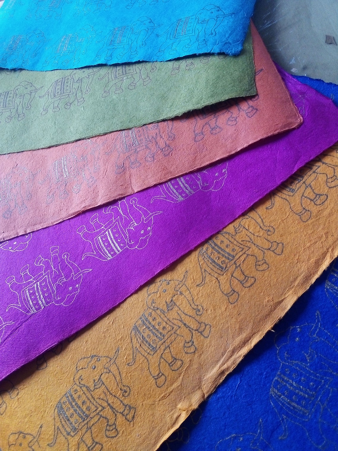 6 A5/A4 Sheets Nepali Lokta Art/craft/collage Textured Paper, Bright ...