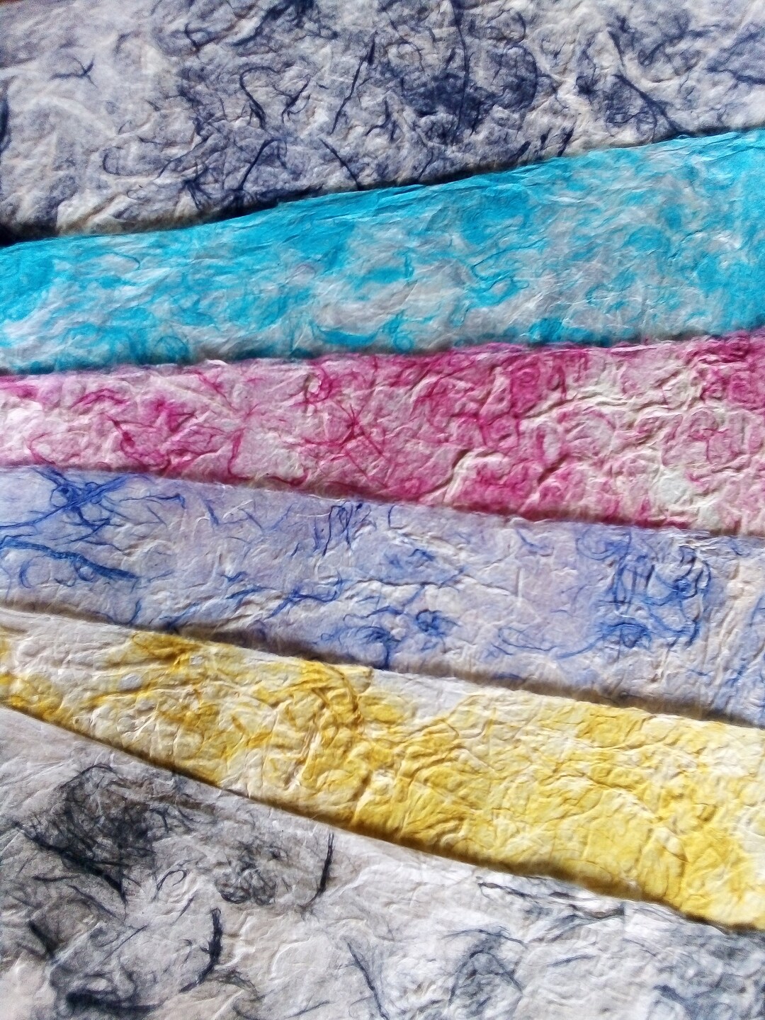 6 A5/A4 Sheets Mixed Colors. Nepali Lokta Fibrous Heavily Textured ...