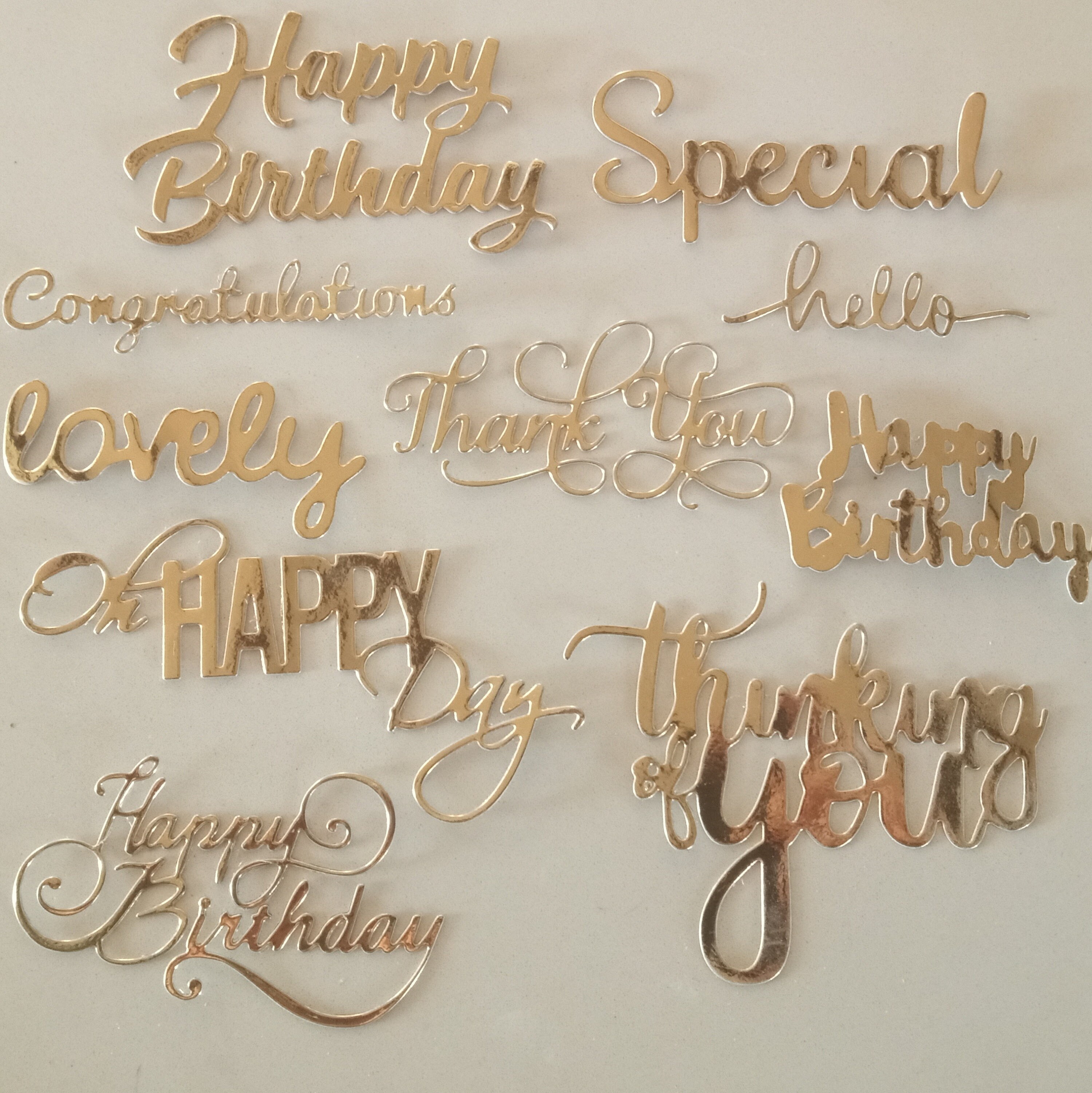 Die Cut Sentiments, Pack of 10 Mixed Greetings Inc 3 X Happy Birthday ...