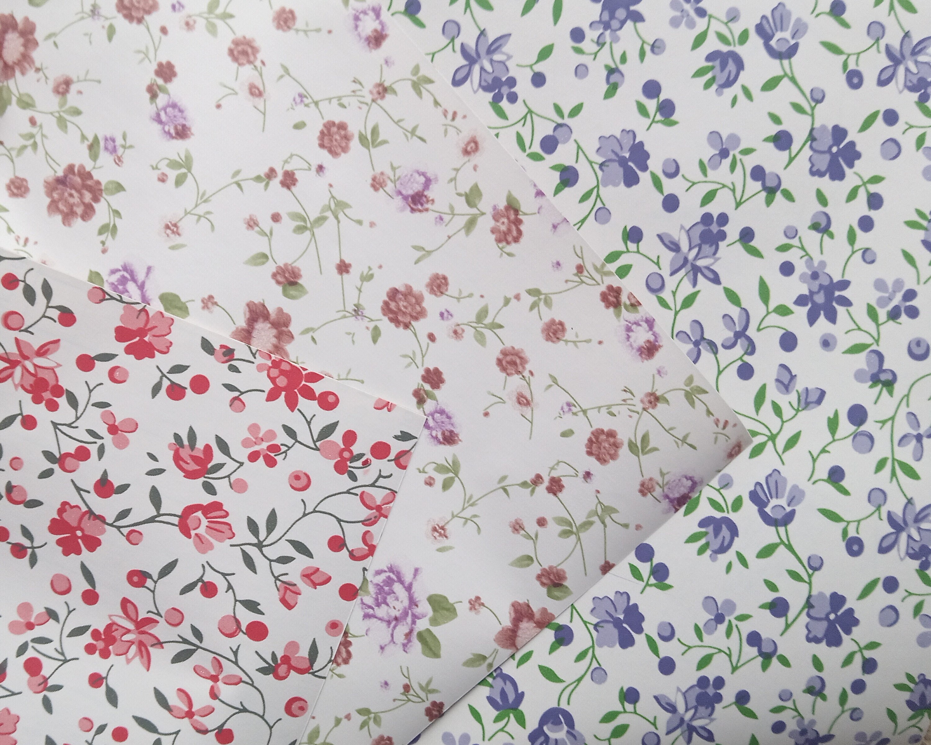 A4/A5 Sticky Back Paper Sheets in Delicate Floral Designs. Self ...