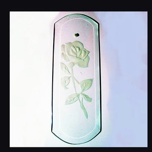 Vintage Clear 10 Etched Frosted ROSE Beveled GLASS Chandelier Panels ...