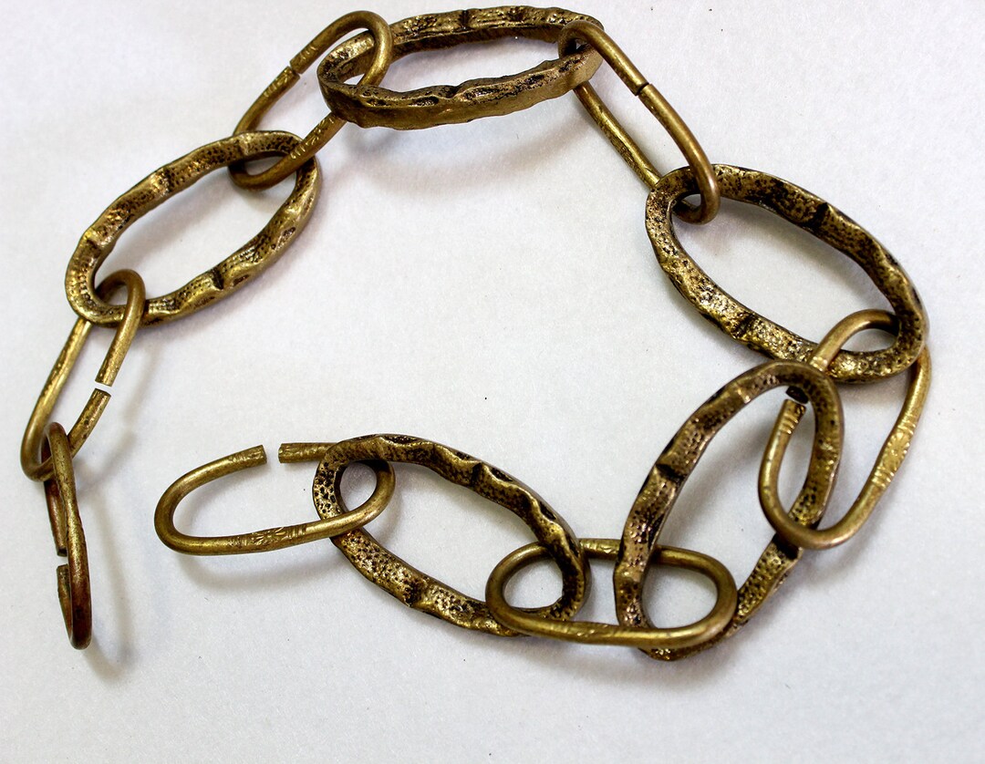 22" LARGE, Heavy BRASS VINTAGE 50's, Rare Spanish Chain, Thick Textured ...