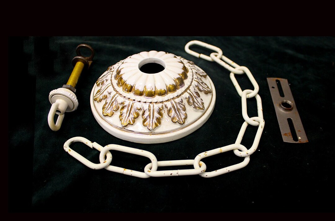 Vintage, 5 1/2 Ceramic Ceiling Canopy, Spain, Eggshell Ivory White ...