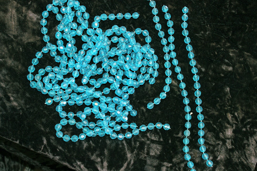 Vintage Turquoise Plastic Bead Strands: 7mm Craft Supplies (100 Pieces ...
