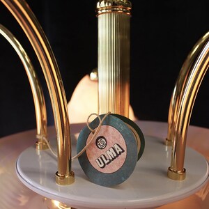 16 X 26 Vintage ITALY, Pastel Pink Glass, Downlight 7 Light Chandelier ...