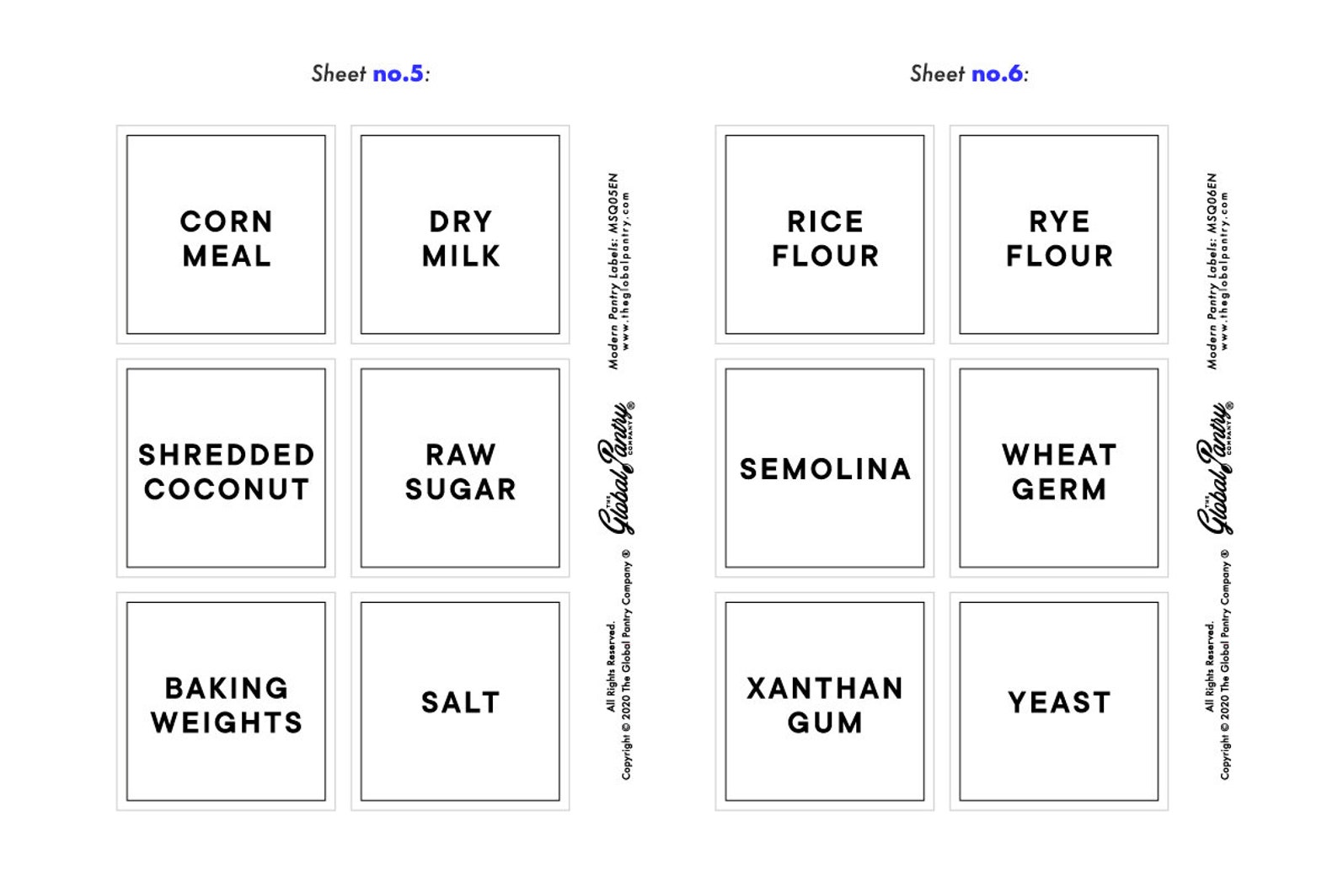 CLEAR Modern Pantry Labels Square & Waterproof black or - Etsy