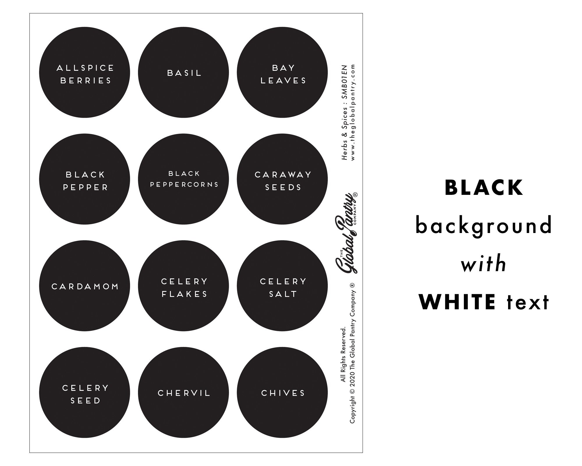 REMOVABLE Waterproof Modern Spice Labels black or White | Etsy