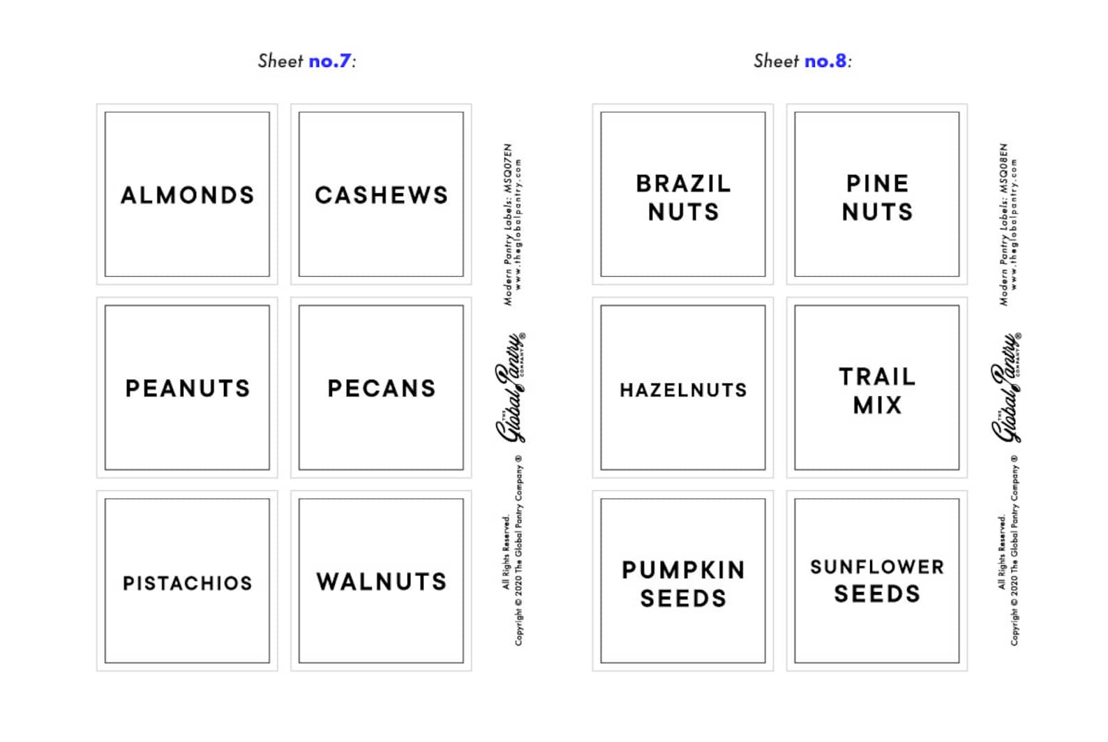 CLEAR Modern Pantry Labels Square & Waterproof black or - Etsy