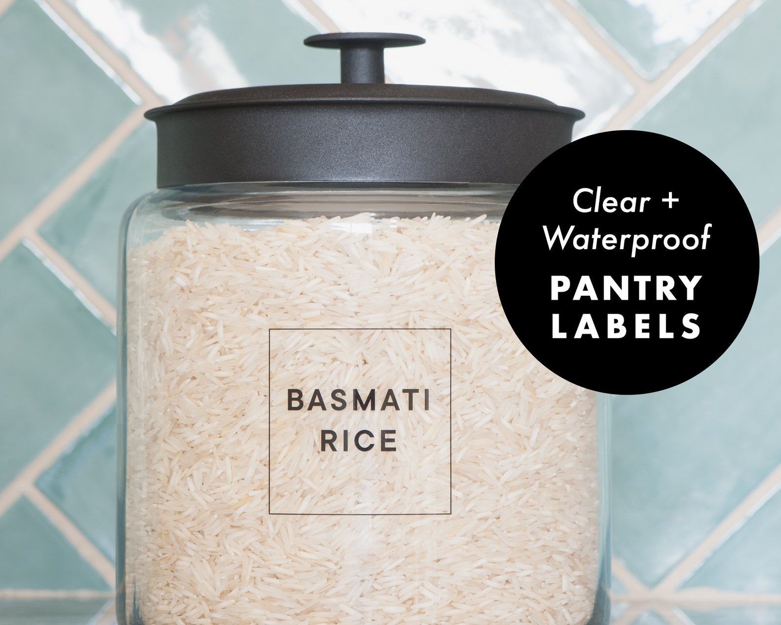 CLEAR Modern Pantry Labels - Square & Waterproof (black or White) - Etsy