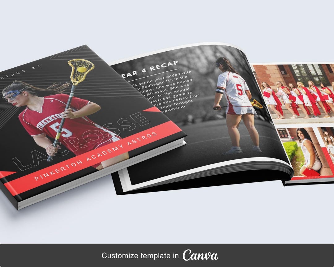 Sports Memory Book Canva Template | High School Yearbook (digital) - Etsy