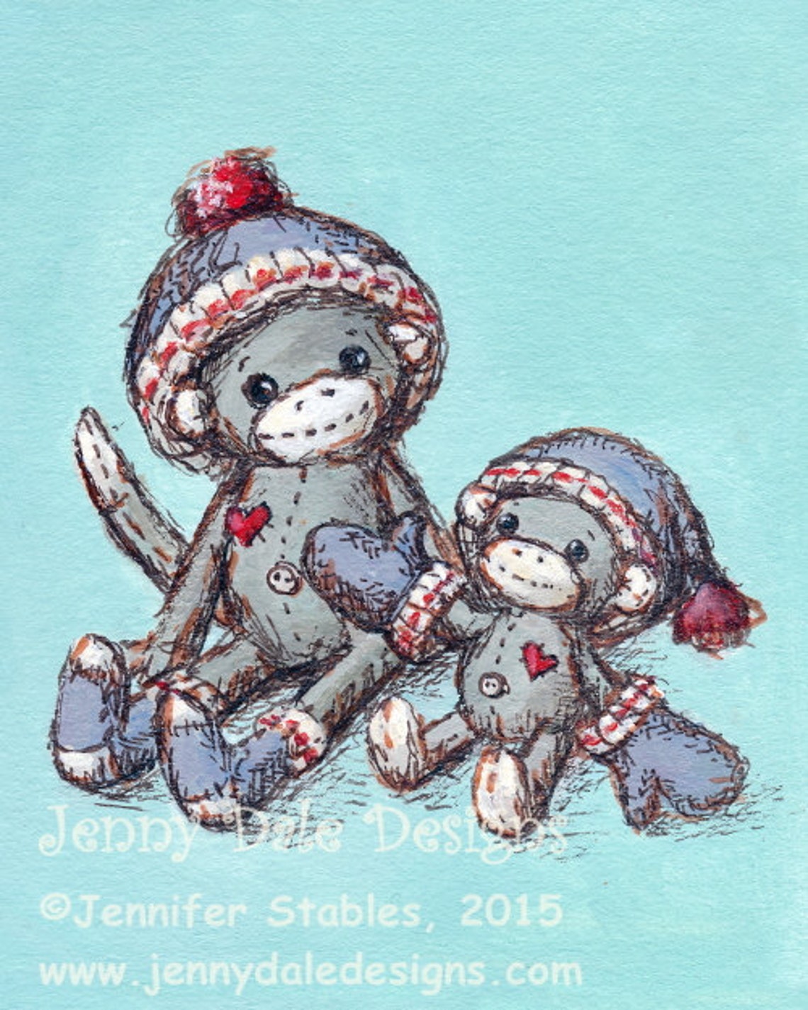 Sock Monkey Art Nursery Art Nursery Decor Two Sock Monkeys - Etsy