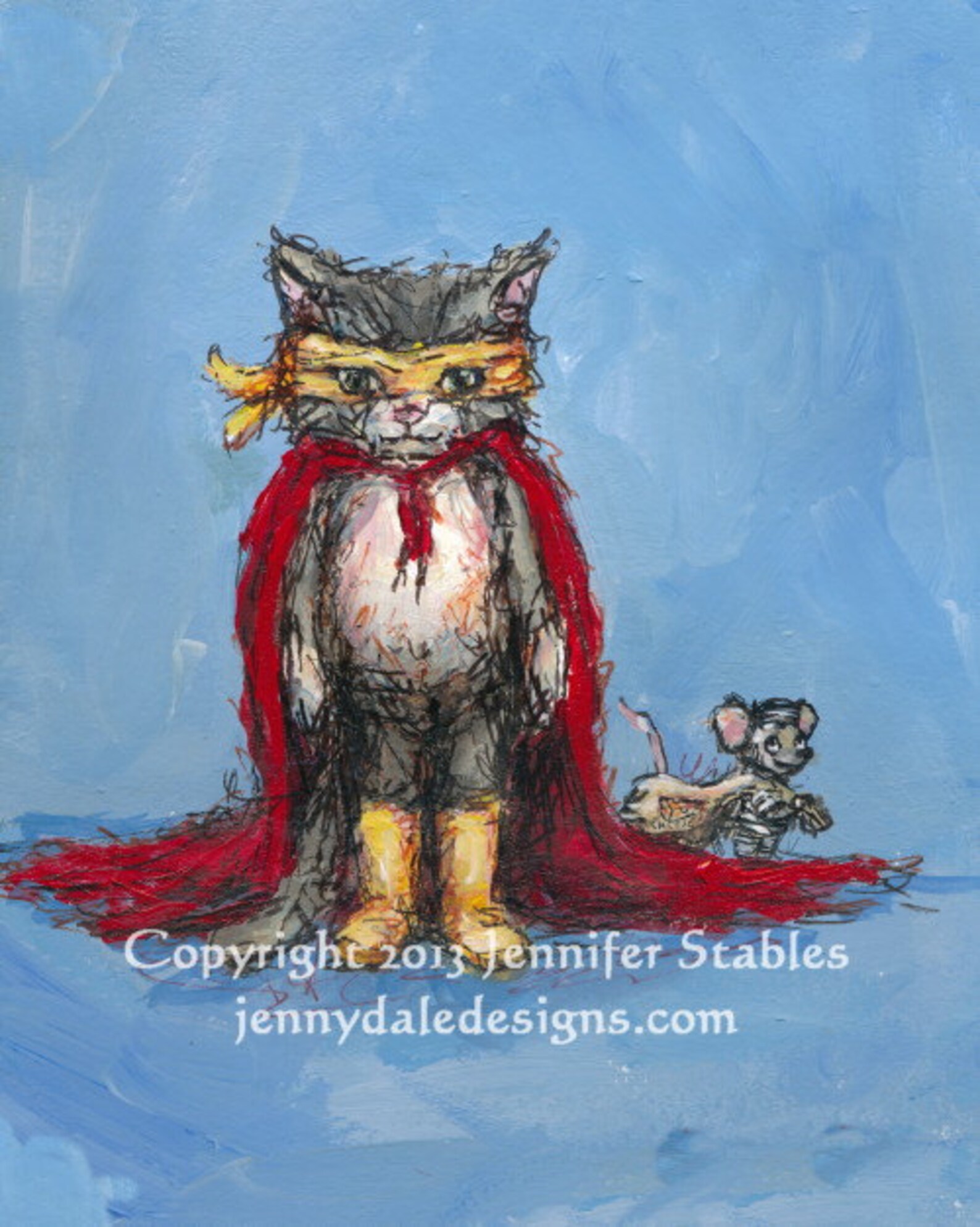 Super Hero Cat and Mouse Burglar: Hand Signed Art Print - Etsy