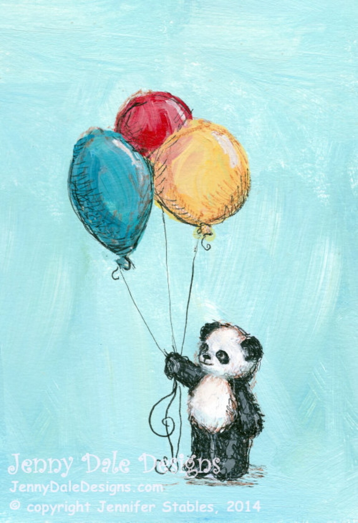 Panda and Balloons Custom Colour Panda Nursery Art: Art Print - Etsy