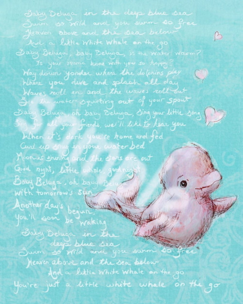 Printable Art: Baby Beluga With Lyrics - Etsy
