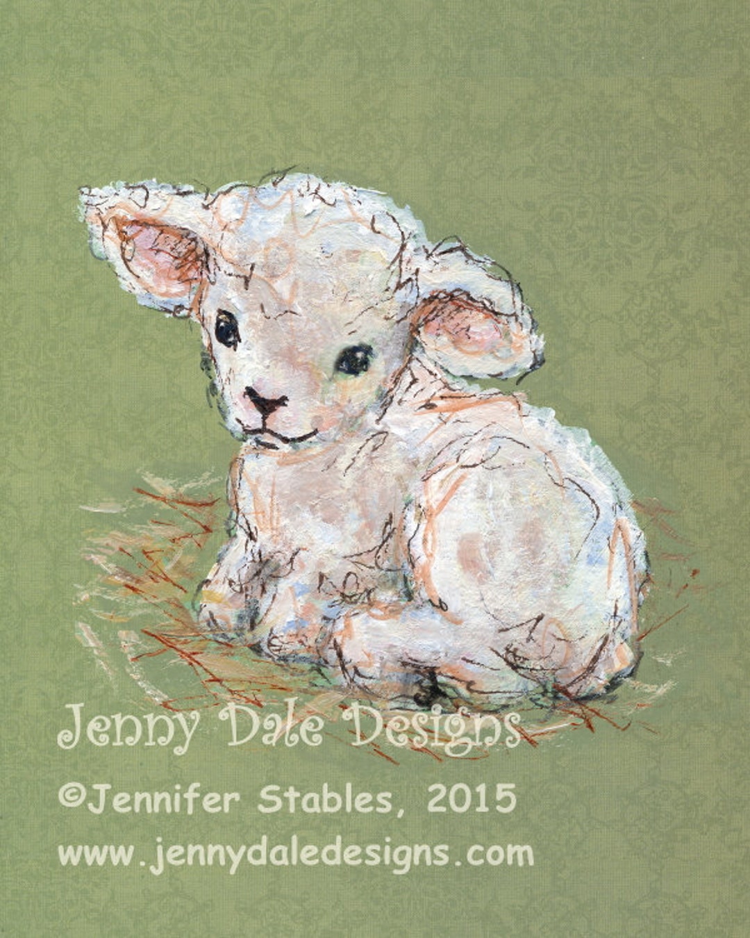 Sweet Little Lamb Seated Side View, Nursery Art, Vintage Inspired, Cute ...