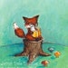 Fox Reading a Book Cute Fox With Glasses Fox Nursery Art: | Etsy