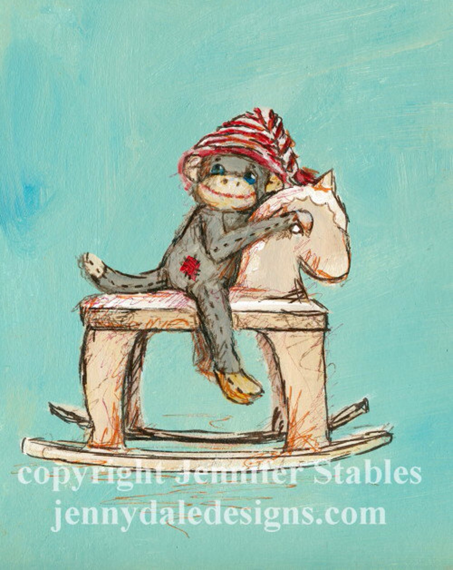 Sock Monkey Art Nursery Art Nursery Decor Sock Monkey 5 - Etsy
