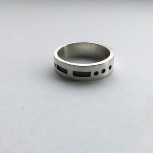 Silver Morse Code Ring - Etsy