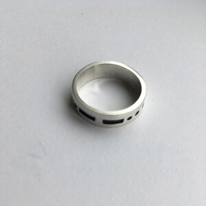 Silver Morse Code Ring - Etsy