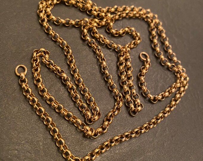 Vintage 14k Gold Extra Long Rolo Chain No Clasp - Etsy