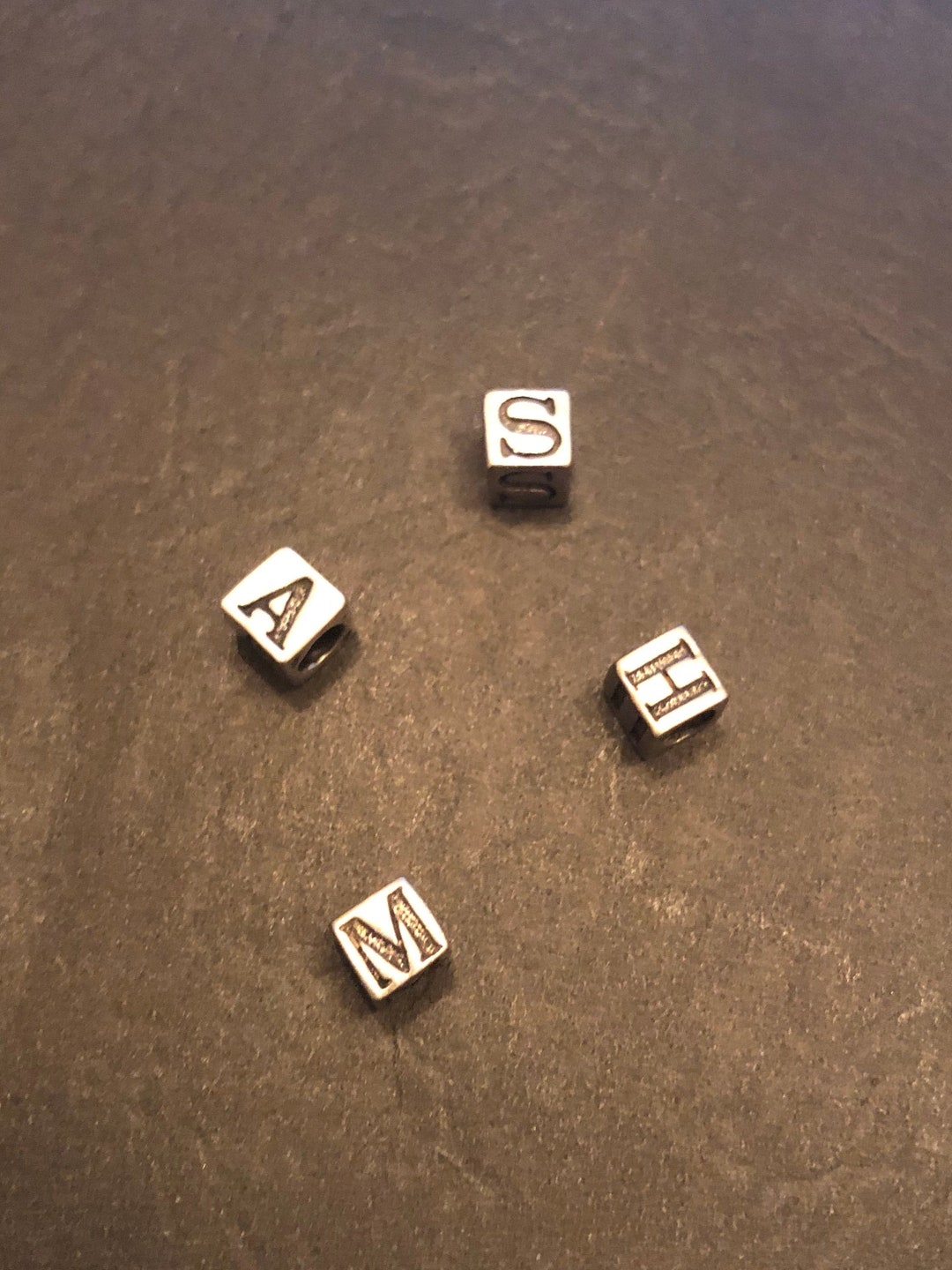Vintage Sterling Letter Block Charms - Etsy