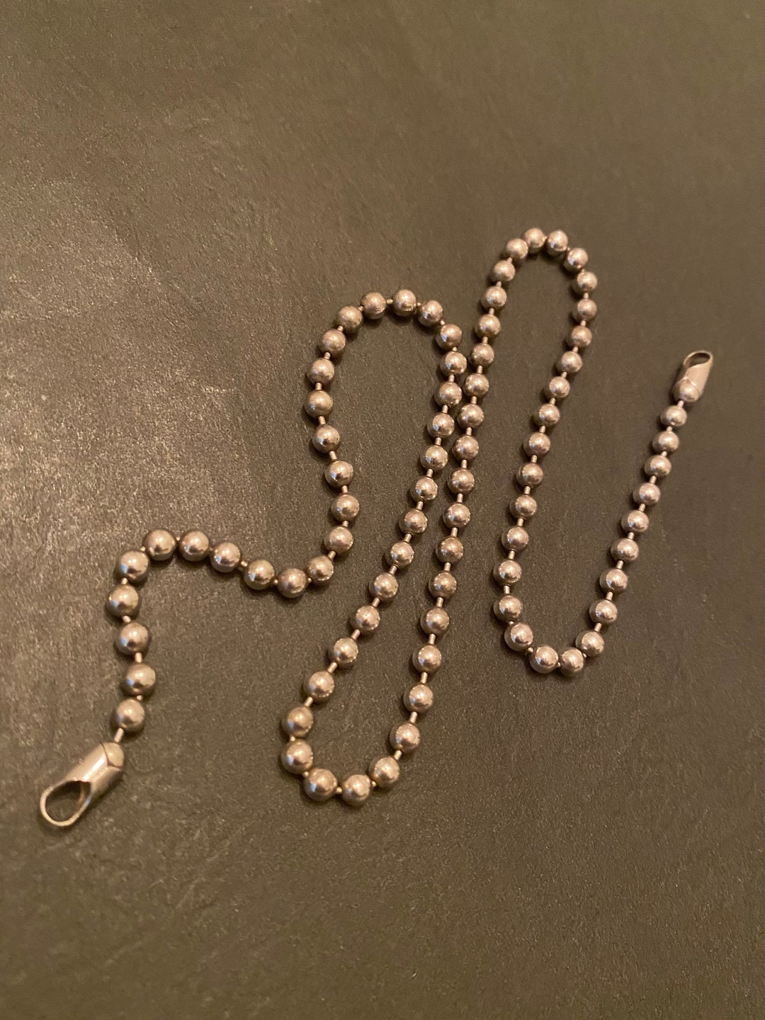 Vintage Chunky Sterling Ball Chain Carabiner Necklace No - Etsy
