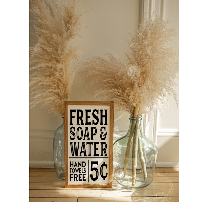 Señal de agua y jabón fresco Letrero de baño Letrero de baño - Etsy México