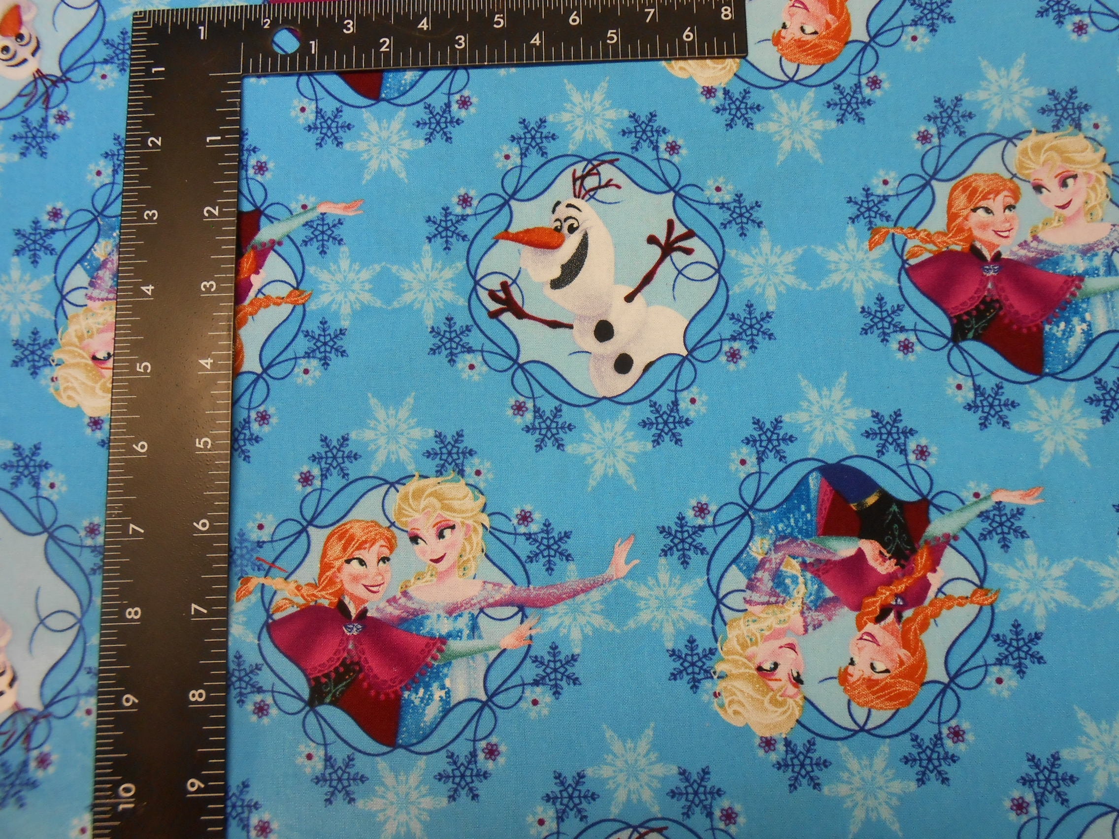 Frozen Elsa Anna Disney Princess Olaf Kristoff Sven Fabric by the Yard ...