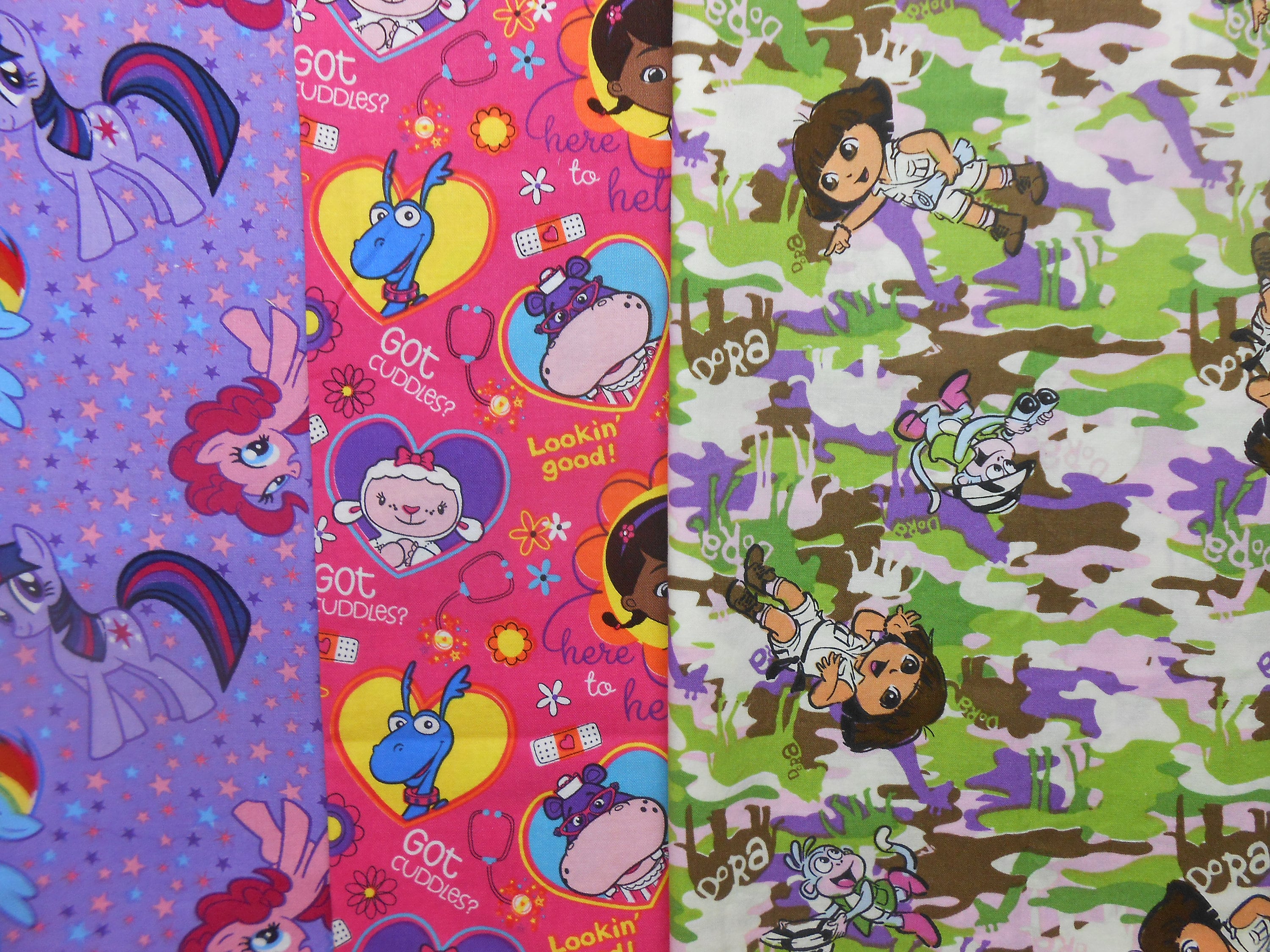 My Little Pony, Doc Mcstuffins and Dora Fabric by the Yard - Etsy