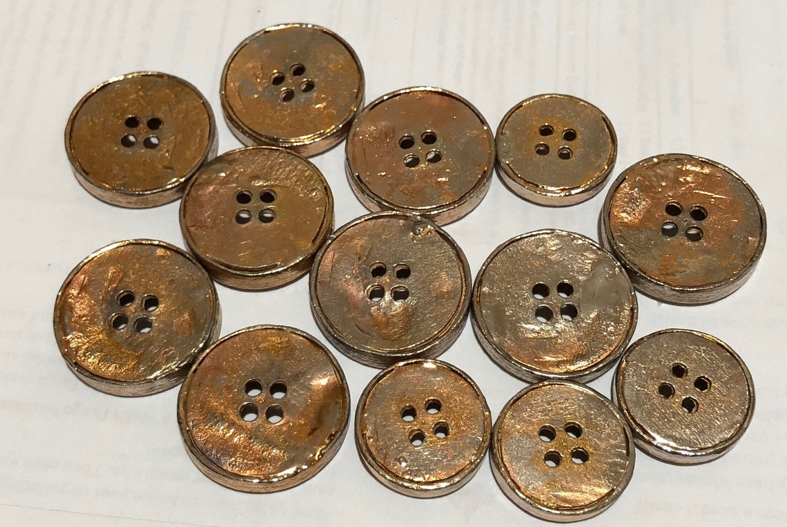 Buttons ,vintage, Hand Made Gold Tone Set of 13 - Etsy
