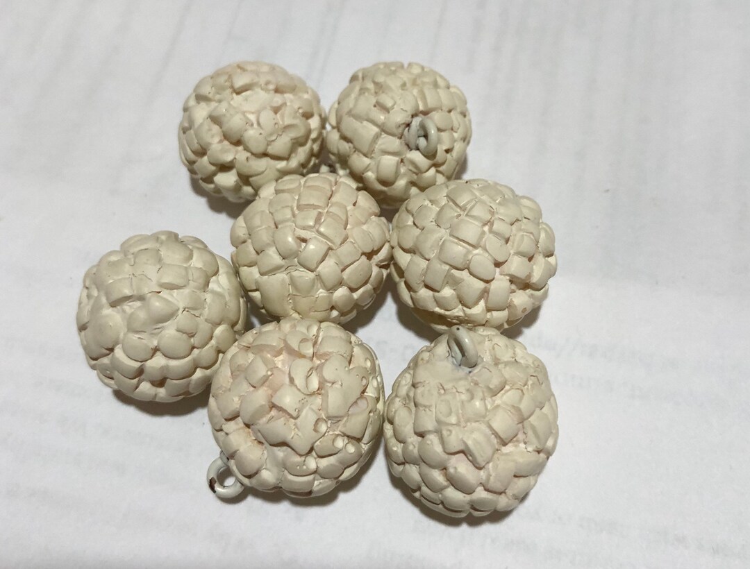 Vintage Buttons Old, White Plastic Balls, Set of Seven - Etsy