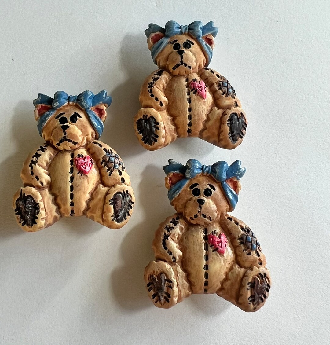 Button Covers, Vintage, Teddy Bear Button Covers, Plastic Button Covers ...