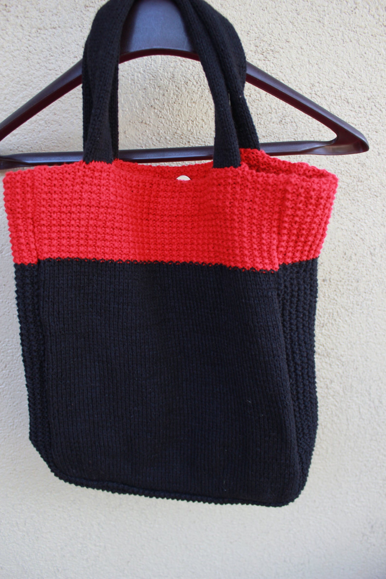Hand Knitted Purse Bag tote With Felt Roses Winter Bag - Etsy
