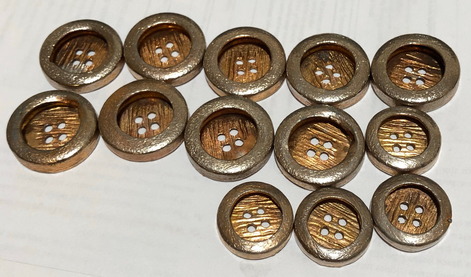 Buttons ,vintage, Hand Made Gold Tone Set of 13 - Etsy