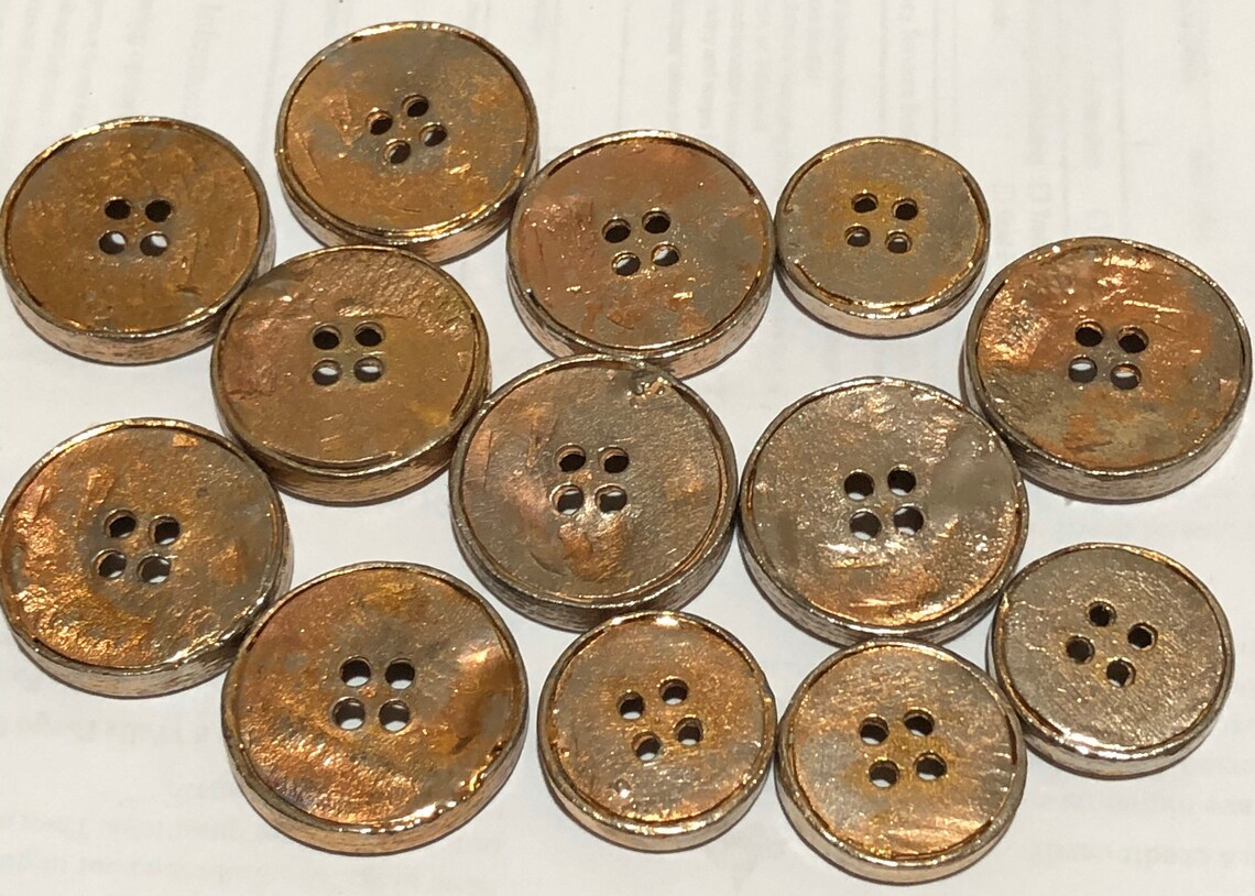 Buttons ,vintage, Hand Made Gold Tone Set of 13 - Etsy