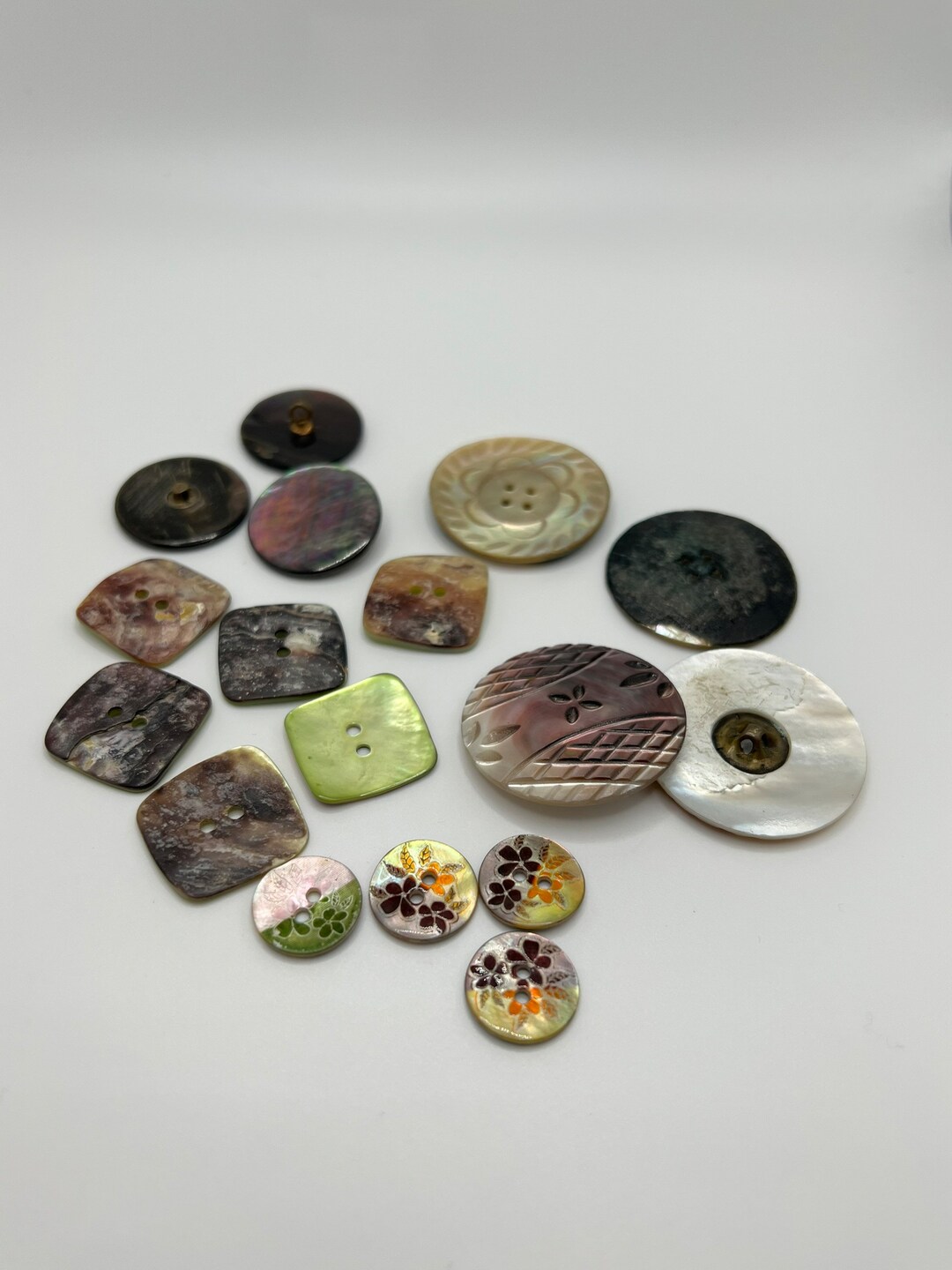 Buttons Sea Shell, Large, Medium, Small ,seashell, Vintage Buttons, Lot ...