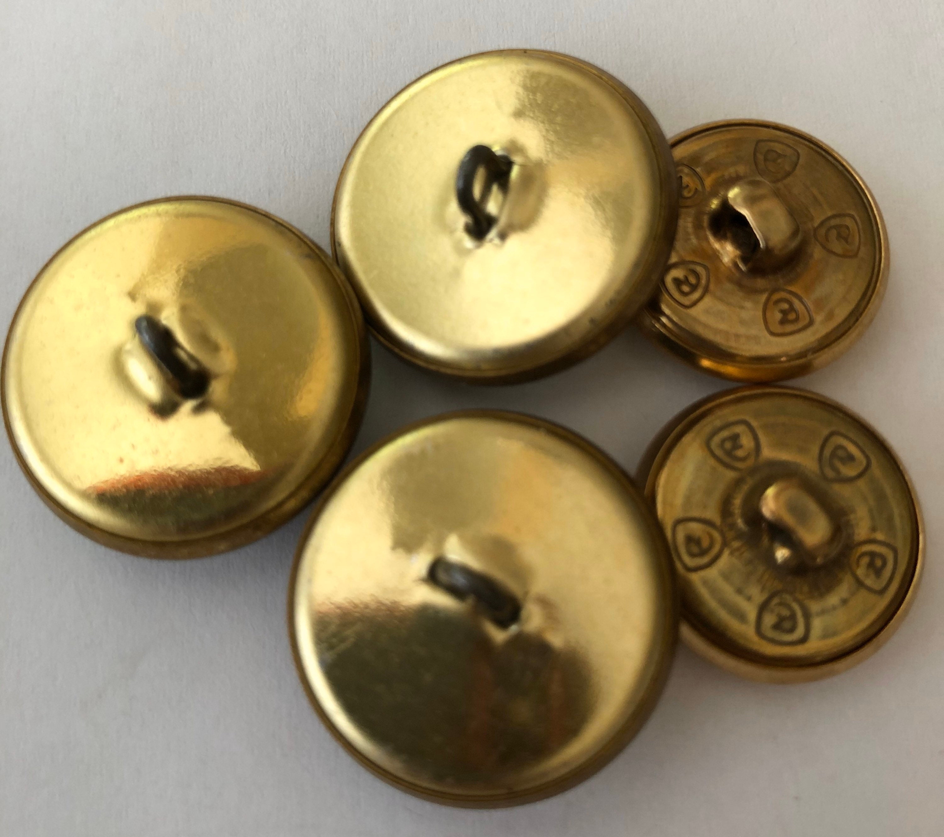 Buttons ,vintage, Gold Tone Heraldic Pattern, Set of Five - Etsy