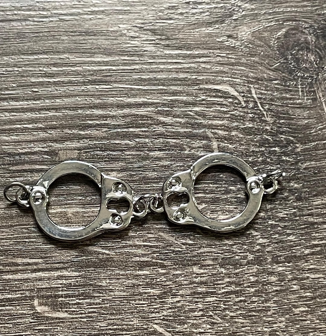 1- Silver Handcuff Connector Metal Charm - Etsy