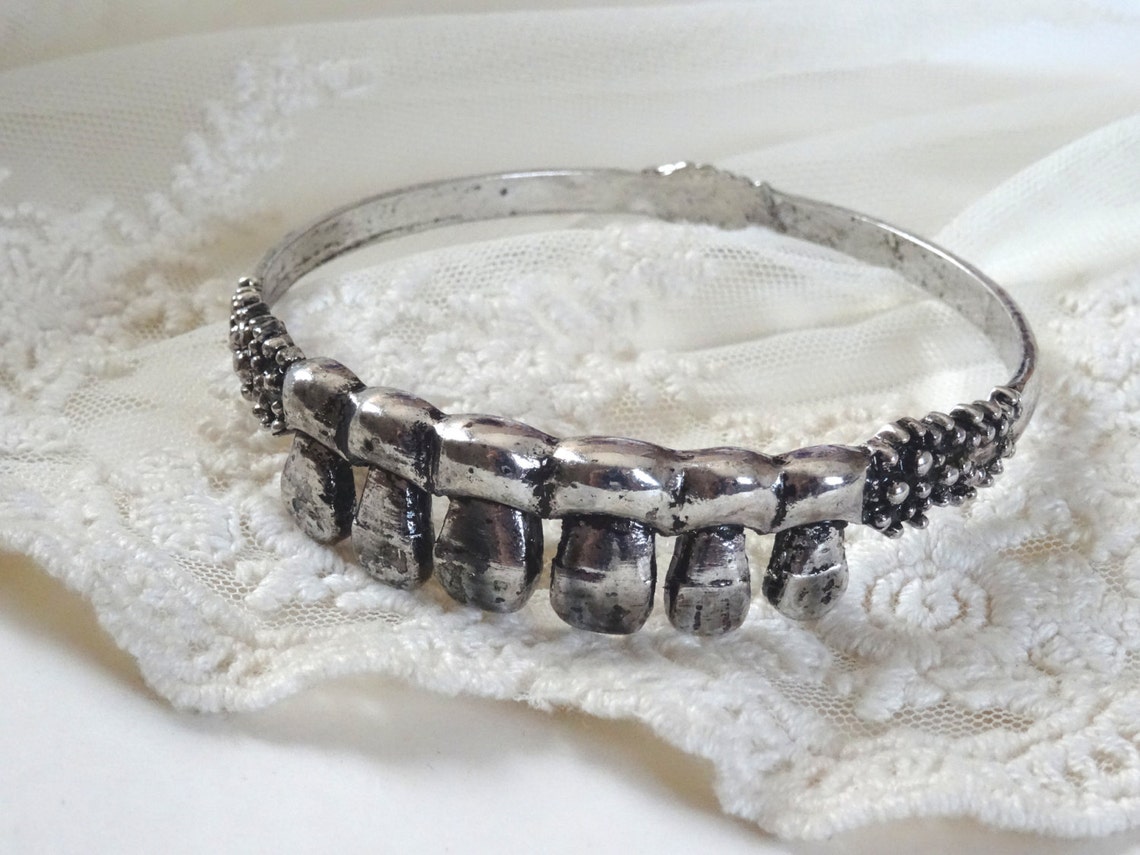 1 Human Teeth Bracelet Bangle Silver Zombie Penny Dreadful - Etsy