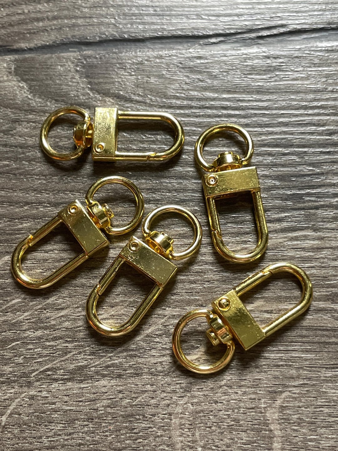 5 - Gold Metal Swivel Keychain Latch Hooks Clips Supplies - Etsy