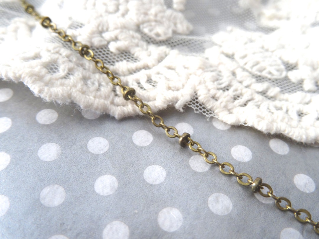 3 Feet Chain Linked Beaded Antique Bronze Jewelry Making Supplies Lead ...