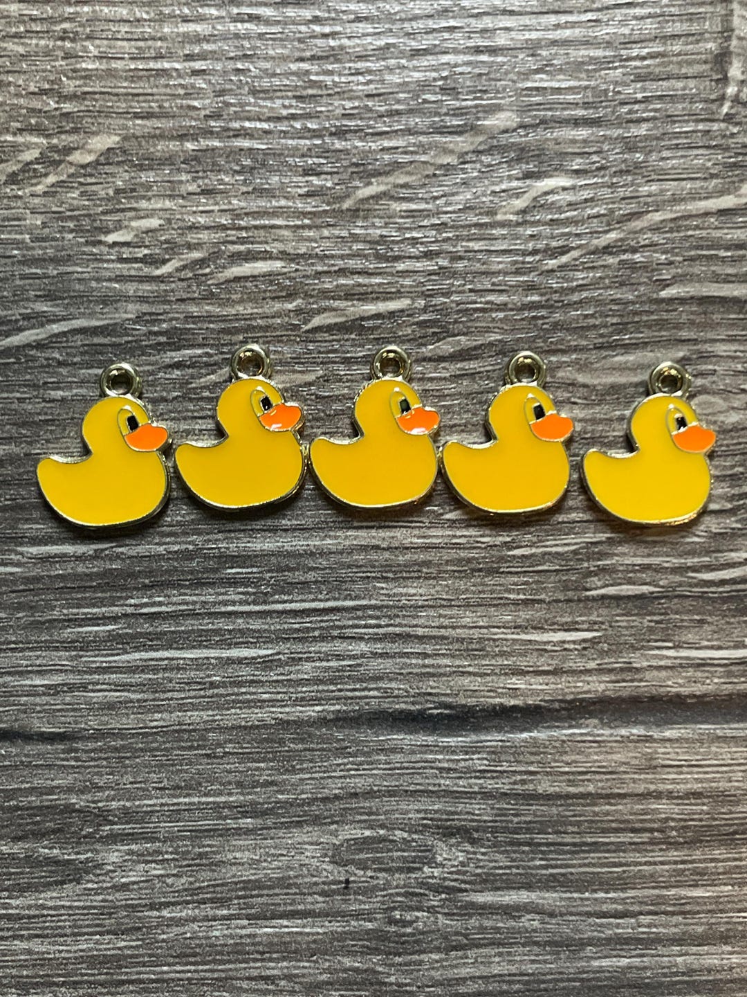 5 - Painted Enamel Rubber Duck Charms - Etsy