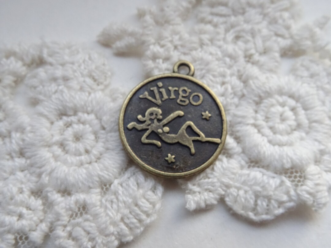 Virgo Horoscope Charm Star Sign Zodiac Symbol Antique Bronze Findings ...