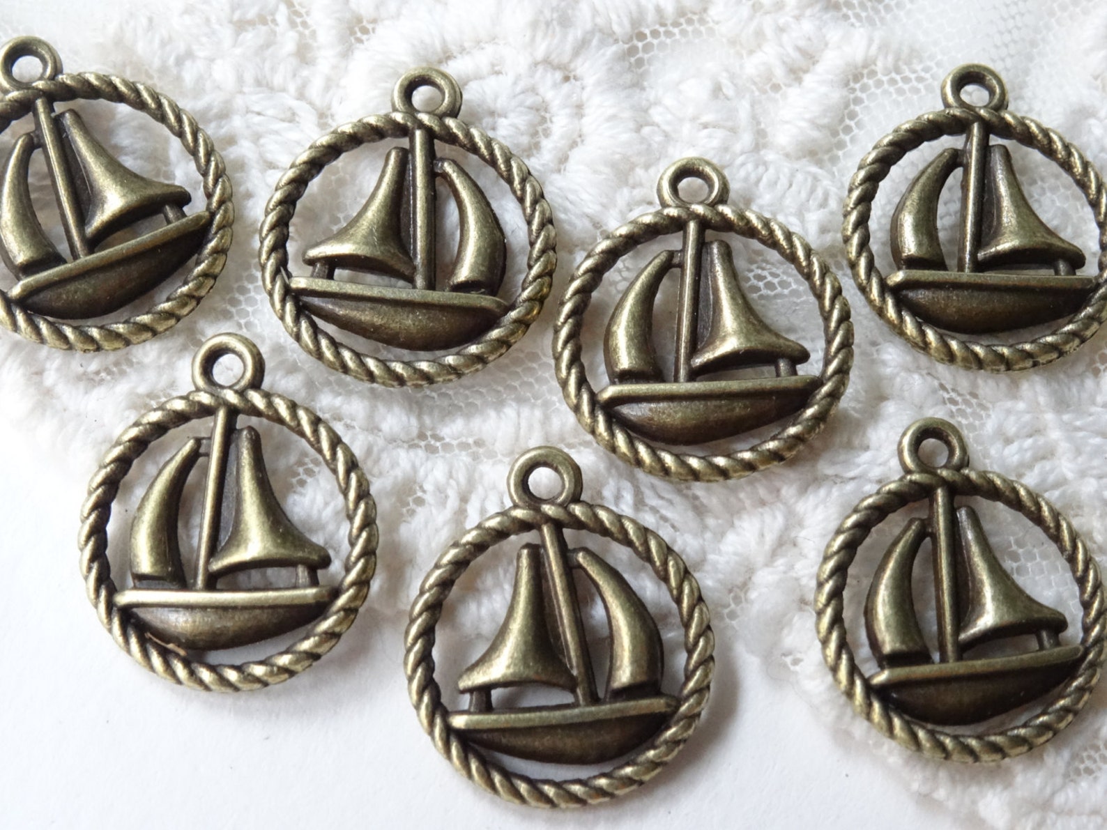 5-nautical Sailboat Charms Ship Rope Detail 3D - Etsy