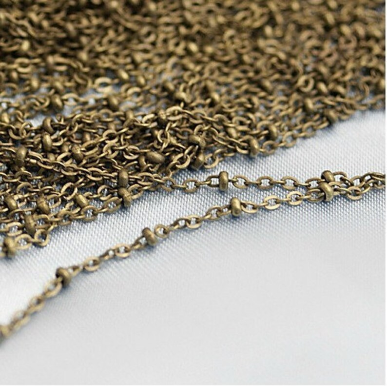 3 Feet Chain Linked Beaded Antique Bronze Jewelry Making - Etsy