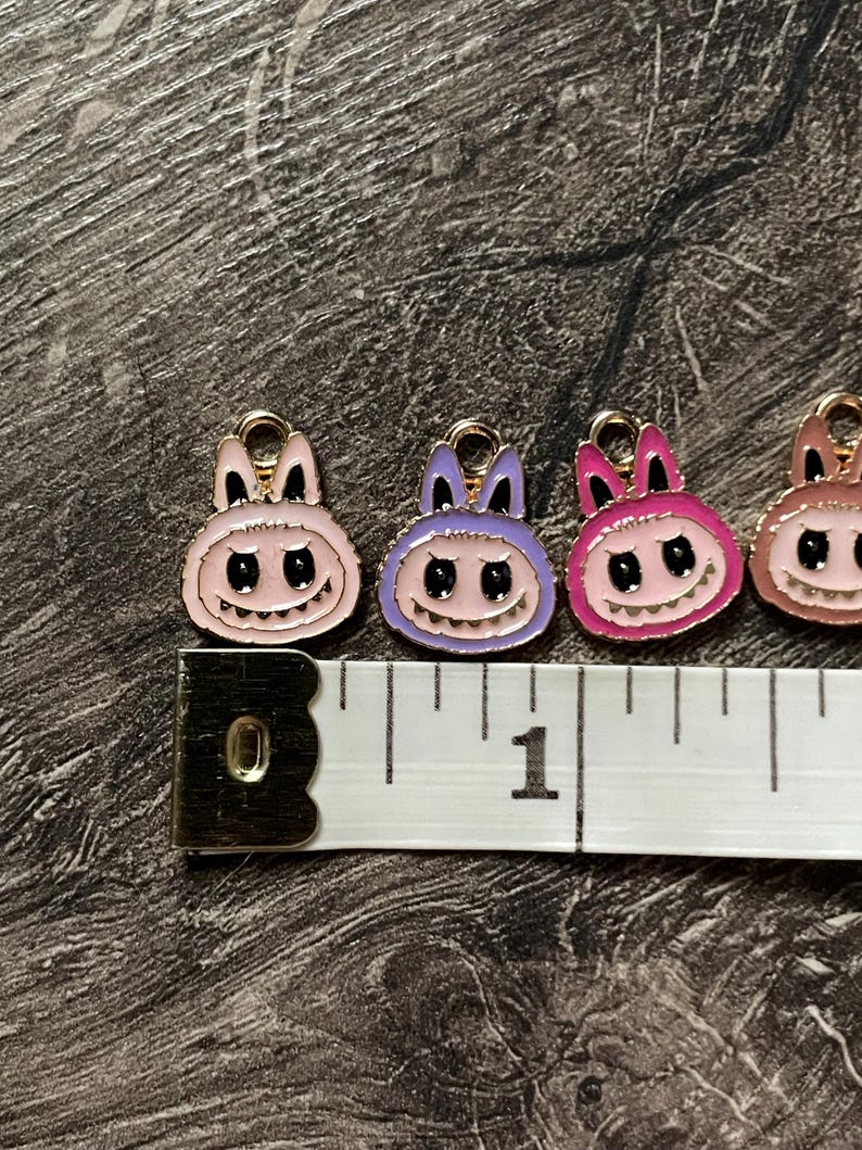 6- Troll Rabbit Cartoon Doll Charms Painted Enamel - Etsy